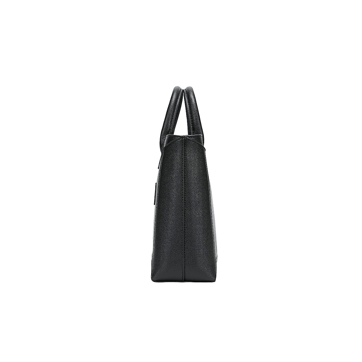 Daisy Rose Tote Shoulder Bag with Front Zipper - PU Vegan Leather - BLACK