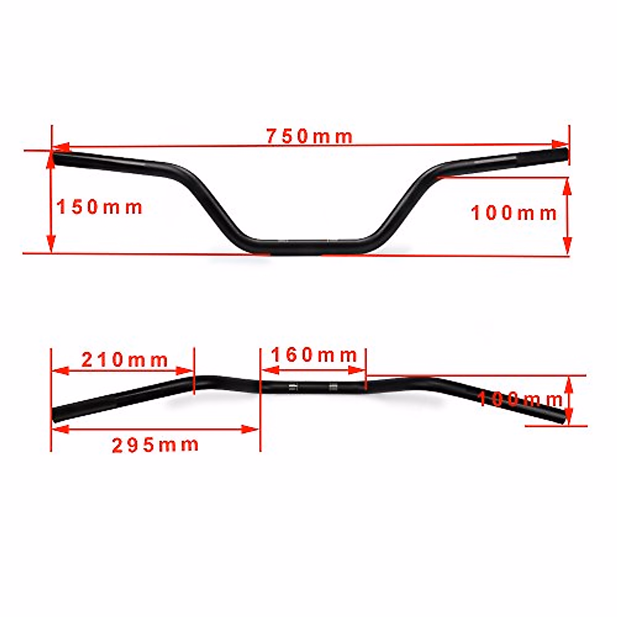 USTPO Motorcycle Handlebar 7/8" 22mm Cafe Racer Handlebars Drag Bars Universal For Cafe Race Bobber Motocross Dirt Pit Bike ATV Ebike Mini Bike Orange