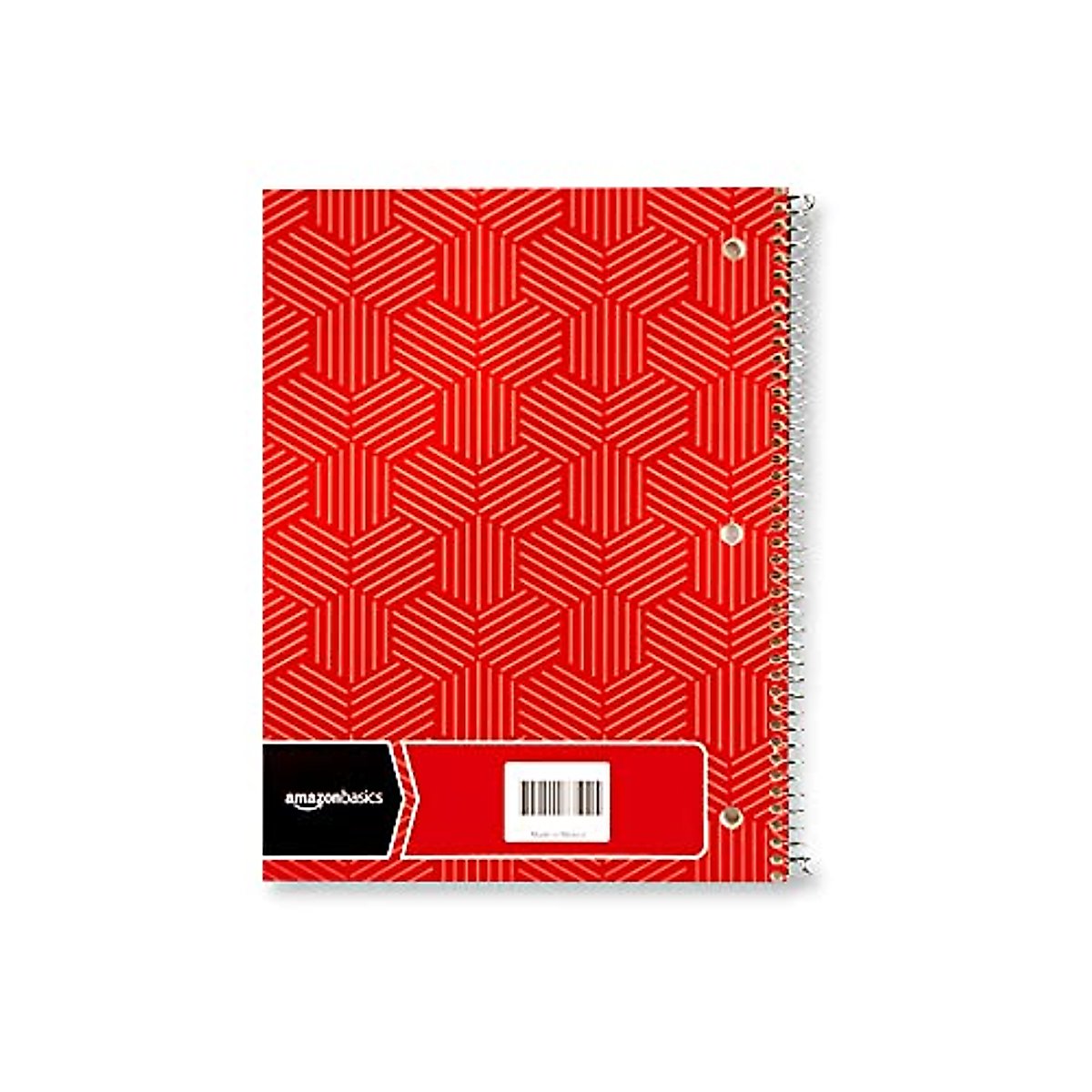 Amazon Basics College Ruled Wirebound Spiral Notebook, 70 Sheet - 5-Pack, Assorted Sunburst Pattern Colors