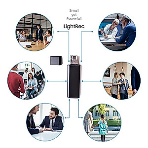 LightREC - Mini Voice Activated Recorder, Lightweight Aluminium Case, 26 Hours Recording Battery Time, 94 Hours Capacity - by aTTo Digital