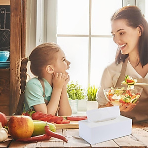 Acrylic Tissue Box Cover Rectangle, PITBVO White Tissue Box Holder, Facial Napkin Dispenser for Bathroom Kitchen Bedroom Office Hotel Use Shiny White