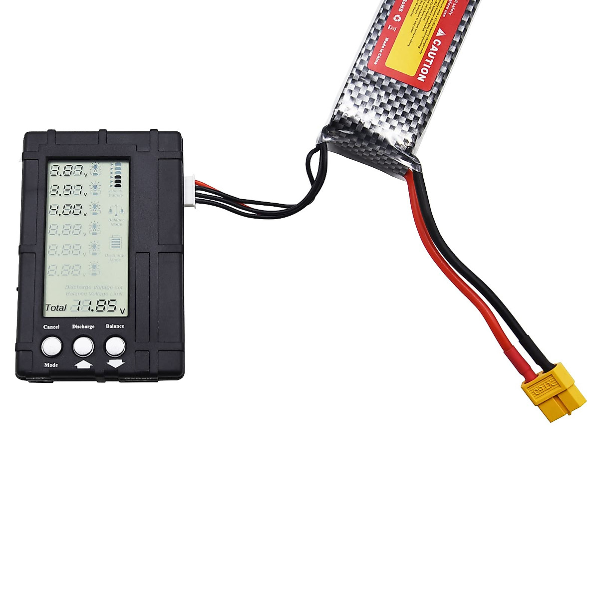 Blomiky 3-in-1 2S-6S Li-Polymer/Li-ion or Li-Fe Battery Balancer Voltage Meter Tester with LCD Display Battery Discharge Test Battery Balancer