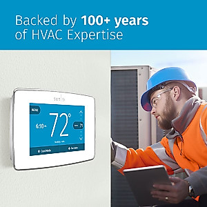 EMERSON Sensi Touch Wi-Fi Smart Thermostat with Touchscreen Color Display, Works with Alexa, Energy Star Certified, C-wire Required, ST75W , White