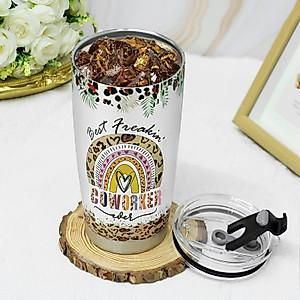 FlyweightZ Coworkers Gifts - 20oz Best Freakin Coworker Ever Tumbler Gifts for Women - Birthday Gift for Work Bestie - Going Away Gift Goodbye for Co Worker - Coworker Leaving Gift, 1 Piece