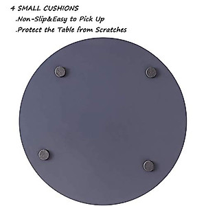 VASUHOME 12" Round Mirror Centerpieces for Tables, Mirror Tray Set for Wedding and Party Decorations, Circle Mirror Plates with Smooth Edge and Cushioned Feet, 2mm Thick