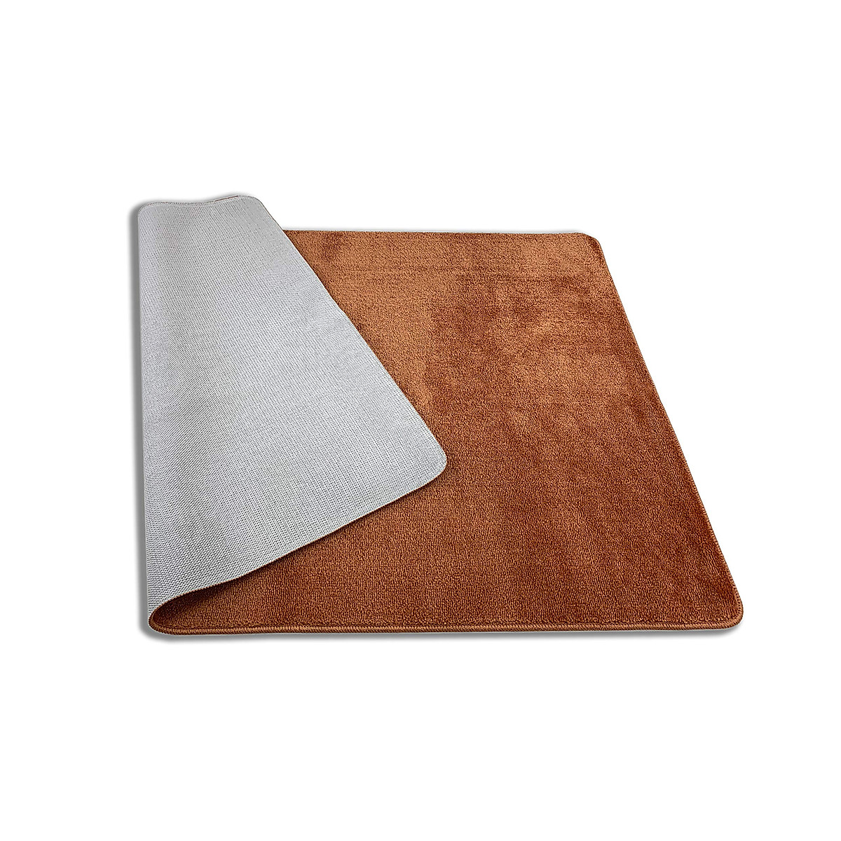 Euro Collection Solid Color Area Rug Rugs Slip Skid Resistant Rubber Backing Machine Washable More Color Options Available (Burnt Orange, 3'3" x 4'11")