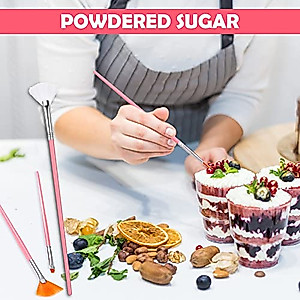 30 Pcs Cake Decorating Brushes Cake Painting Brushes Food Paint Brush Multiple Function Fondant Brush Cookie Brushes DIY Tools Set Cake Decorating Painting Tool Icing Pastry Brushes for Baking (Pink)