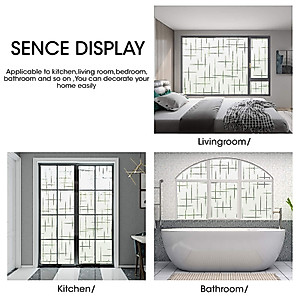 Arthome Frosted Window Film,17.5x100 inch Non-Adhesive, Privacy Film for Glass Windows, Self Static Cling Decorative Window Cling Anti-UV Window Sticker for Home Office