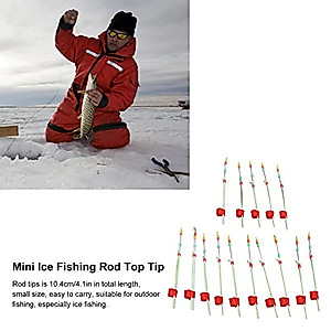 15Pcs Ice Fishing Rod Top Tip Portable Mini Winter Fishing Pole Tip Accessory Fishing Pole Tackle Tip