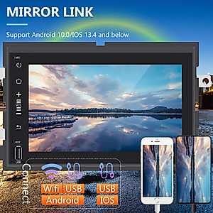 Podofo Android Car Stereo for Ford F150 F250 F350 Fusion Edge Explorer Taurus Freestar, 7 inch Touch Screen Bluetooth Radio with GPS Navigation Support FM/RDS SWC USB Mirrorlink Backup Camera