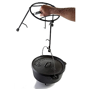 CampMaid Charcoal Holder & Lid Lifter - Dutch Oven Tools Set - Charcoal Holder & Cast Iron Grill Accessories - Camping Grill Set - Outdoor Cooking Essentials - Camp Kitchen Equipment - (2 Piece Set)