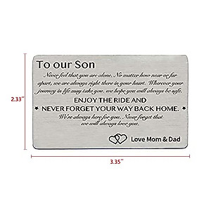 SUN IN SKY Son Wallet Card Gifts from Mom Dad Son Gifts from Mom Dad To My Son Wherever Your Journey In Life May Take You Always Be Safe Son Birthday Wedding Christmas Cards Small