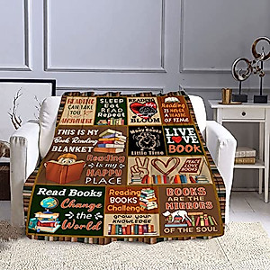 Book Lovers Gifts, Good Gifts for Book Lovers Book Reading Librarian Gifts Book Blanket 50"x60", Gifts for People Who Like to Read Book Club Gifts for Women