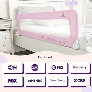 ComfyBumpy 59 inch Extra Long Bed Rail for Toddlers - Baby Bed Rail Guard for Kids, Twin, Full, King and Queen Beds - Adjustable Toddler Bed Rails - Baby Bed Side Bedrails - Pink, XL (59" x 19.5")