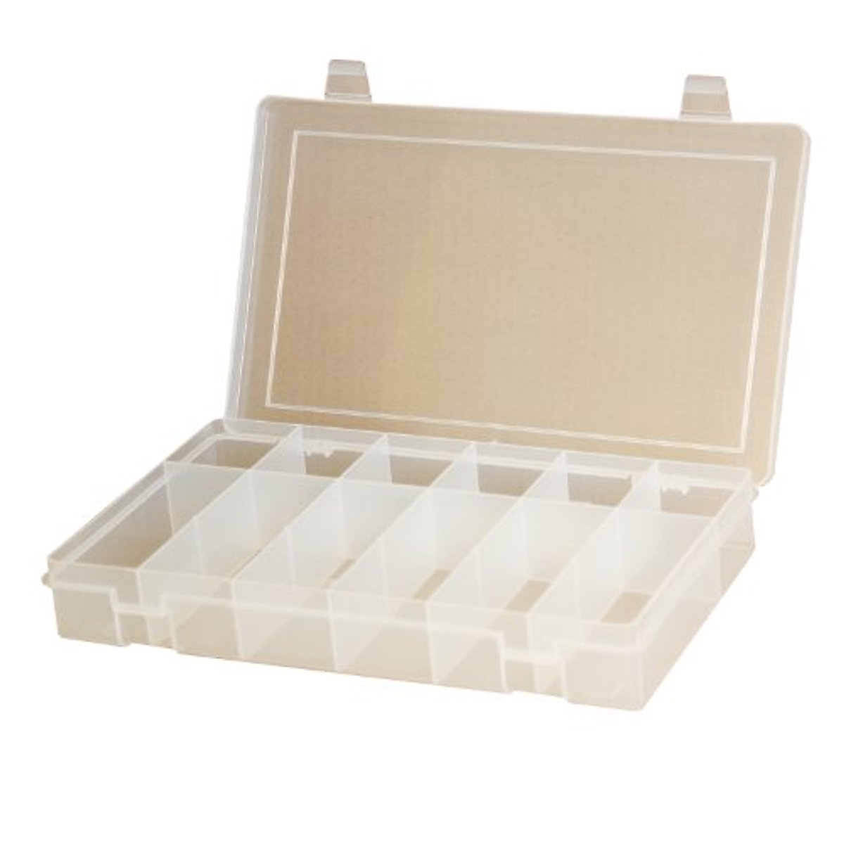 Durham LP6-CLEAR Clear Polypropylene 6 Compartment Large Box, 13-1/8" Width x 2-5/16" Height x 9" Depth