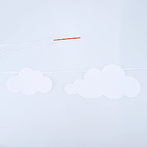 SaktopDeco 2 Pack Cloud Garland White Cloud Felt Banner Cloud Wall Decor Cloud Baby Shower Sky Theme Party Decorations