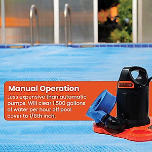 BLACK+DECKER Swimming Pool Cover Pump, 1500 GPH Manual