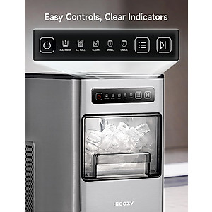 HiCOZY Ice Maker Countertop,Ice in 6 Mins, 24 lbs/Day, Portable & Compact Gift with Self-Cleaning,for Apartment/Under Cabinet/Kitchen/Office/Camping/RV/Home Bar （Light Black）