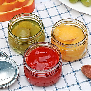 COMUDOT 40 Pack Mason Jars, 4 oz Food Storage Jars with Split-Type Metal lids, Glass Canning Jars for Jams, Overnight Oats, Candies, Honeys, Snacks,DIY Projects,Wedding/Party/Shower Favors