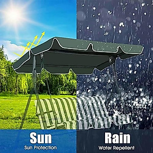 BTURYT Replacement Canopy for Swing Seat 2 Seater 3 Seater Swing Chair Canopy Replacement Cover Patio Swing Chair Cover, 600D Waterproof/UV Resistant