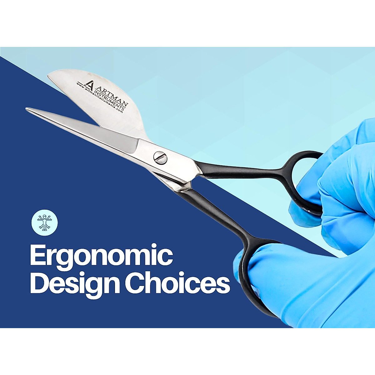 Applique Pelican Duckbill Blade - Double Bent Curved Offset Handle Scissors for Embroidery, Fabric, Arts & Craft by Artman Instruments (4.5 Inch)