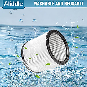 Aliddle DXVC6910 Cartridge Filter Replacement, Compatible with dewalt Wet/Dry Vacuum Cleaners 6-16 Gallon, dewalt shop vac filter, 2 Pack