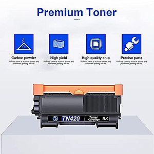 TN-420 TN 420 TN420 Toner Cartridge, ALUMUINK Replacement for Brother TN-420 Toner Cartridge for HL-2270DW HL-2280DW MFC-7360N DCP-7065DN Intellifax 2840 HL-2240 Toner Printer, TN420 Ink(Black,1Pack)