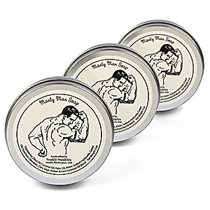 Seattle Sundries Manly Soap Pack from 100% Natural & Hand Made, Scented with Essential Oils, 3 (4oz) Mens Body Soap Bars in Travel Gift Tins, Masculine Scent.