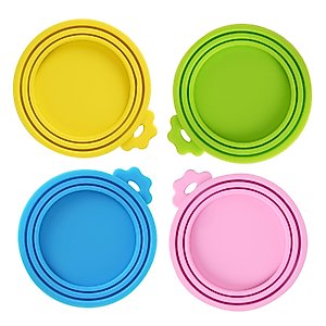 BENIFILE 3-in-1 Oui Yogurt Jar Lids - 4 Pack Oui Jar Lids Compatible with Yoplait Yogurt Container Reusable Silicone Stretch Canning Lids Replacement Covers for Oui Yogurt Glass Jars