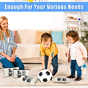 12 Pieces Soccer Makeup Bag Cosmetic Bag with Words Soccer Travel Storage Bags Portable Storage Case Toiletry Bag Accessories with Zippers for Soccer Players Teams Women Girls (White Soccer Style)