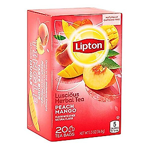 Lipton Tea Herbal Peach Mango 20 Count (Pack of 2)