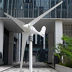 Marsrock Small Wind Turbine Generator AC 24Volt 400W Economy Windmill with MPPT Controller for Wind Solar Hybrid System 2m/s Start Wind Speed 3 Blades(400Watt 24Volt)