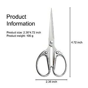 Premium 4.72-inch All Stainless Steel Office Scissors, Ultra-Sharp Multi-Purpose Shears for Fabric, Crafts, and General Use, Gold and Silver