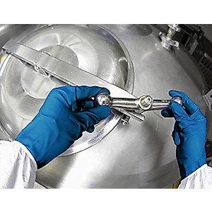 Adenna HER008 Hero 14 mil Powder-Free Latex Gloves, Extended Cuff, Medical Grade, Blue, X-Large, Box of 50