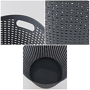 Yesdate 6 Packs Laundry Hamper Woven Basket with Handles, Storage Basket Bins for Toys, Blanket, Throws, Pillows and Towels, Grey