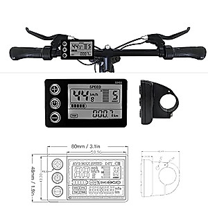 Vbestlife Front Wheel Electric Bicycle Conversion Motor Kit, 20 Inch 48V 1500W Electric Bike Front Drive Motor Wheel Kit with 35A Controller LC‑S866 Meter Shifter Assist Sensor