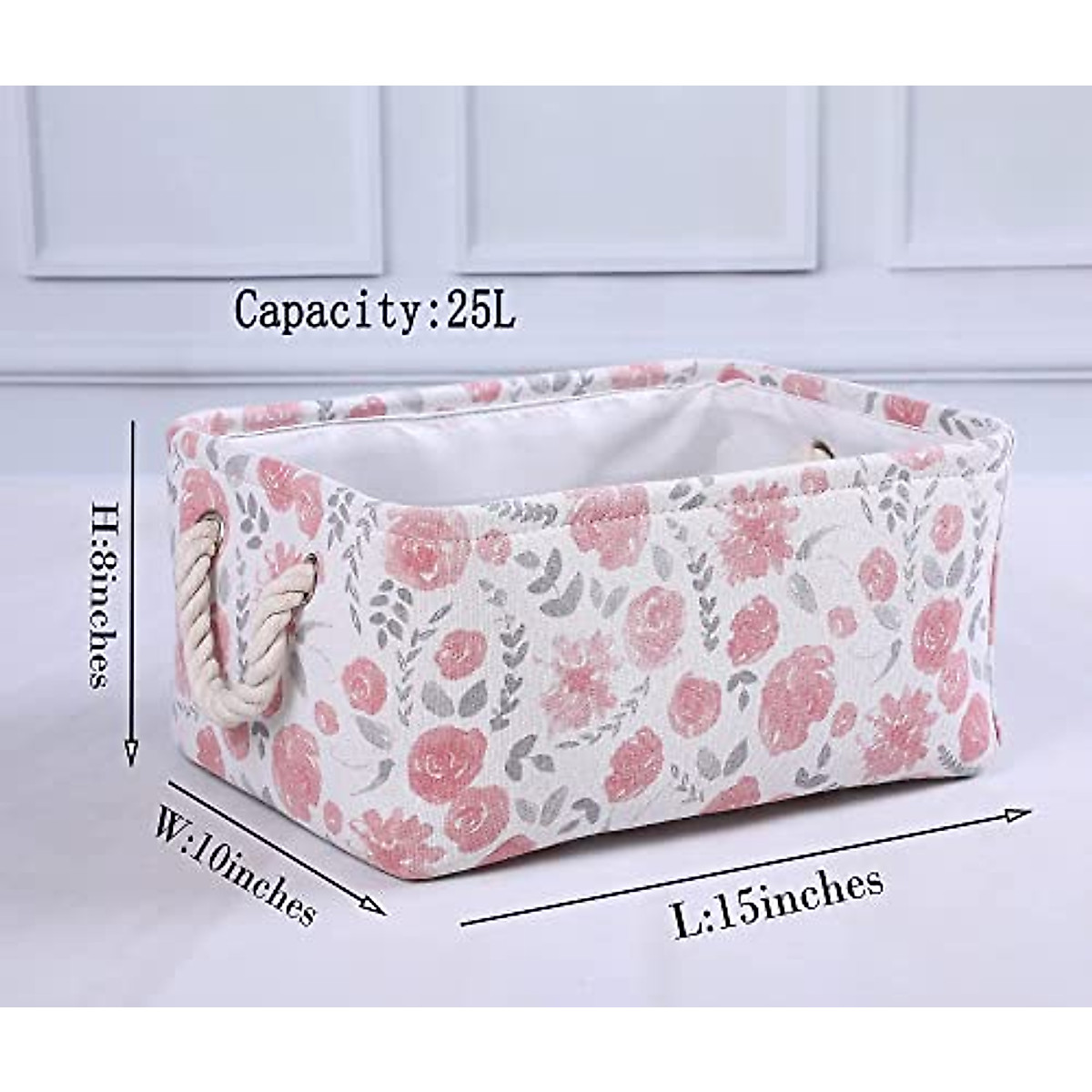 MAIZMZ Rectangular Storage Basket Collapsible Organizer Bin Thick Toy Box for Organizing Home/Dorm/Kitchen/Pet/Office/Closet/Shelf/Gift Baskets(rose)