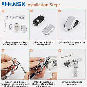 UHONSN Accessories for Honda Civic Accord 2022 Key Fob Cover Car Keys Shells Keychains Full Covers Protector Case Soft TPU Silver