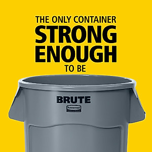 Rubbermaid Commercial Products BRUTE Heavy-Duty Trash/Garbage Can, 32-Gallon, Gray, Waste Container Home/Garage/Mall/Office/Stadium/Bathroom