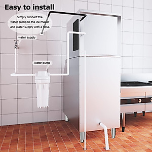 ICEMATE Commercial ice Maker Machine 400 LBS/24H Commercial Ice Machine with Storage 350 LBS Ice Maker Commercial with Drain Pump,Suitable for Restaurants, Bars, Coffee Shops, Large Families,etc