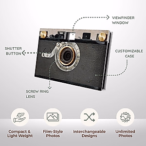 Paper Shoot Camera - 18MP Compact Digital Papershoot Camera Gift for Kid with Four Filters, 10 Sec Video & Timelapse - Includes: 32GB SD Card, 2 Batteries & Camera Case - White Marble
