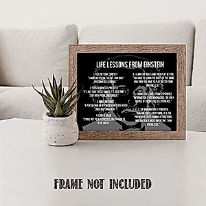 Einstein Quotes Wall Art-"Logical Life Lessons"- 8 x 10" Art Wall Print- Ready to Frame. Thinking Home Décor, Studio & Class Décor. Perfect Gift for Motivation & Inspiration with Einstein Image.