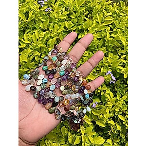 Natural Natural Multi Gemstone YGN-Drops- Faceted Beads 8×10mm 8 inch Long String Jewelry Making Gemstone Beads for Necklace Bracelet