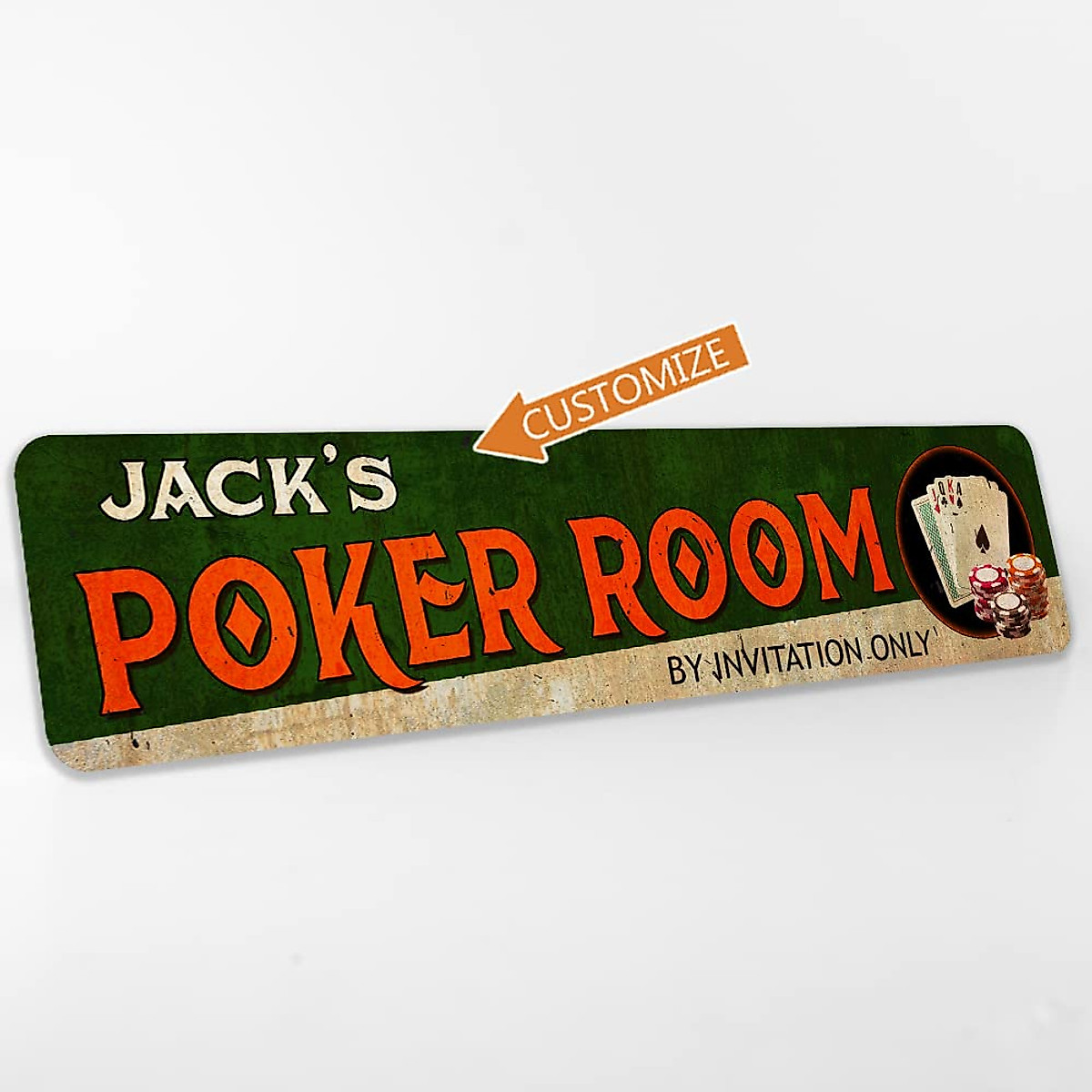 Personalized Poker Room Sign Game Room Card Room Décor Decorations Gift 4x18 104182002046