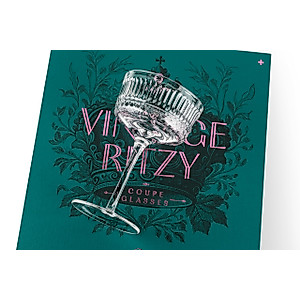 GLASSIQUE CADEAU Vintage Ritzy Cocktail and Champagne Coupe Glasses | Set of 4 | 7 oz Crystal Long Stemmed Glassware for Drinking Martini, Cosmopolitan, Manhattan | Retro Saucers