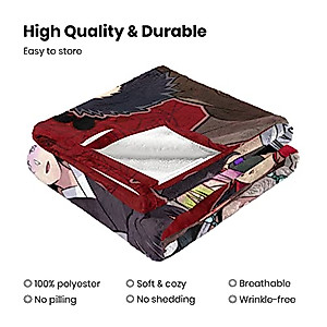 DRINCE Anime Blanket Cartoon Flannel Throw Blankets for Sofa All Season Super Cozy Plush Blanket for Kids Adults Gift 50''X40''