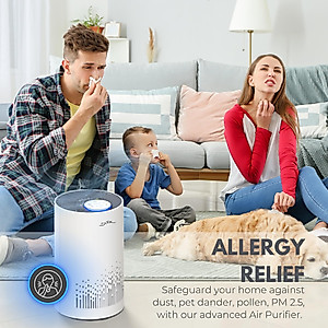 FIXAIR portable air purifier for home H13 true HEPA, air cleaner for smoke, for large room, office, bedroom, pets, odors, pollen, dander, dorm room, with essential oil diffuser and sleep mode.