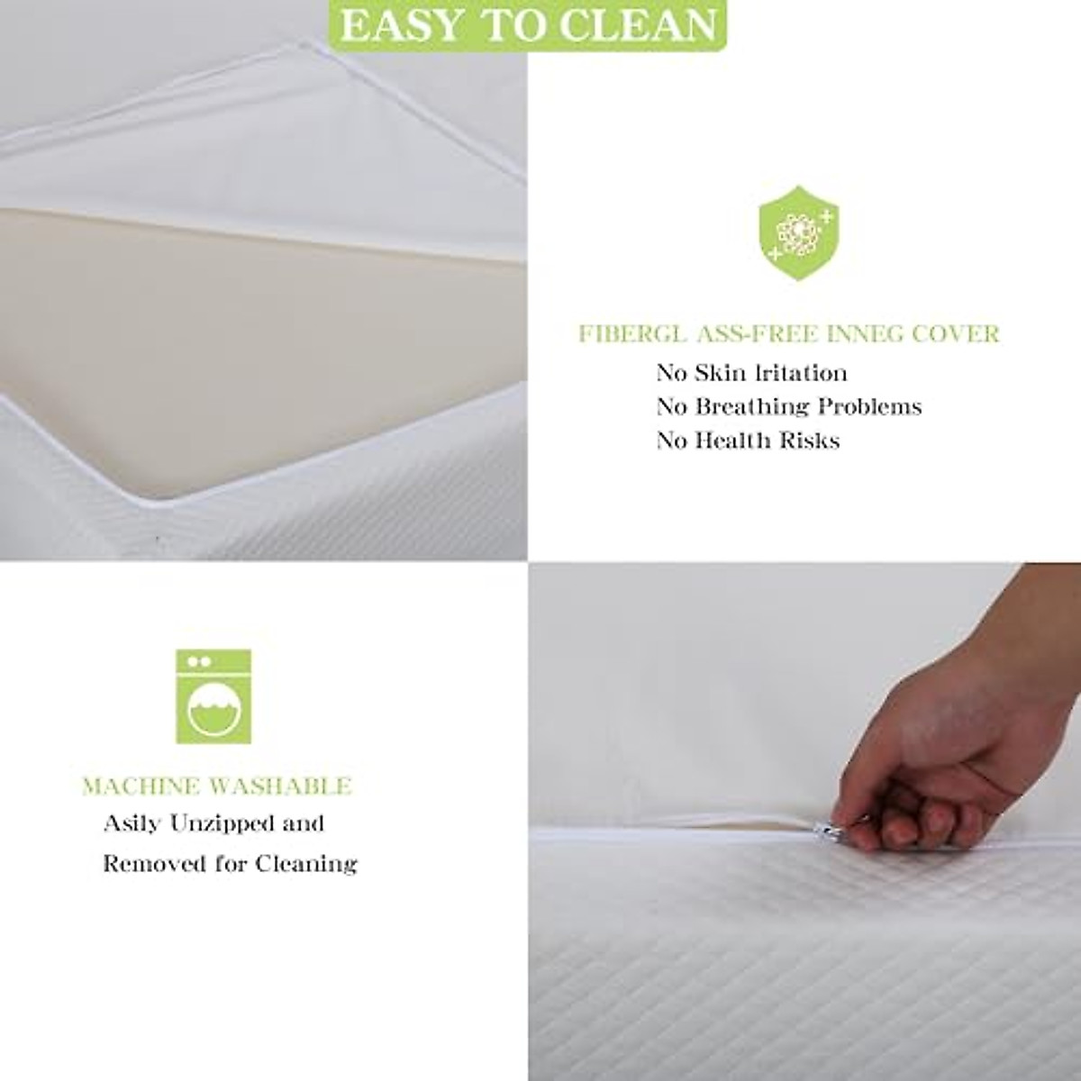 HWGEBY Bed Full Size Matress, Full Size Memory Foam Mattress for Cool Sleep, Double Bed Mattress Green Tea Mattress, Cool Gel Memory Foam Mattress with Soft Cloth Cover(Full, 6 Inch)