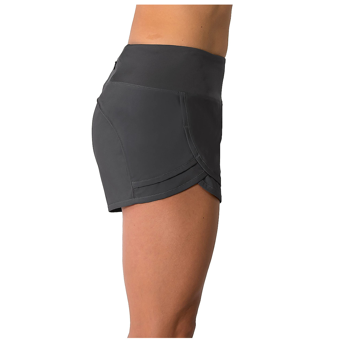 Women's Lightweight Running Shorts with Mesh Linner 3" WOD Workout Athletic Shorts for Women with Phone Pocket Dark Gray