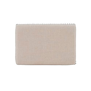 Linon Linen and Dark Backless Claridge Stool, Counter Height, Beige & Dark Walnut